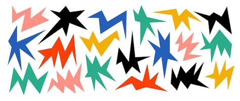 Premium Vector Colorful Irregular Sharp Shapes Set Abstract Bright Geometric Edgy Elements
