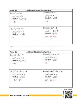 AFOQT Math Prep Adding And Subtracting Functions By Effortless Math Education