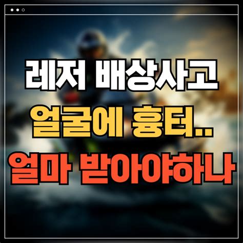 보트 사고로 얼굴 흉터 배상책임 손해사정 성공 사례 네이버 블로그