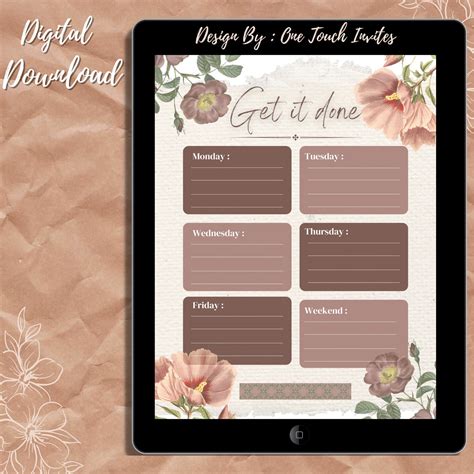Digital To Do List Digital Daily Task List Digital Planner Planner Template Etsy