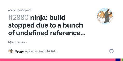 Ninja Build Stopped Due To A Bunch Of Undefined References To Std