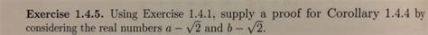 solved exercise 1 4 5 using exercise 1 4 1 supply a proof
