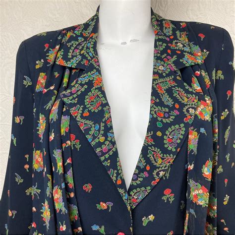 Dorothy Schoelen Platinum 80s 90s Vtg Floral Long Lin… Gem