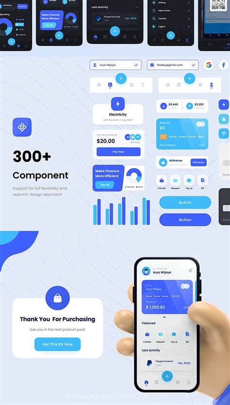 80屏移动手机钱包支付转账金融app界面组件设计蓝色ui明暗套件下载 颜格视觉 花瓣网