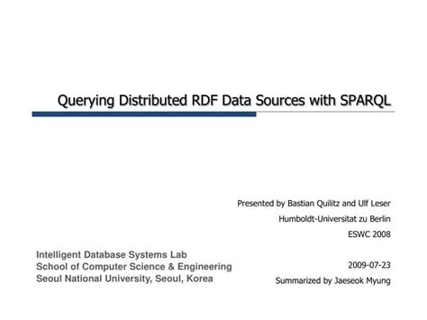 ppt querying distributed rdf data sources with sparql powerpoint presentation id 4249782