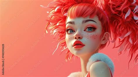 Cartoon Digital Avatars Of Tumbling Tina A Fierce Cheerleader With A