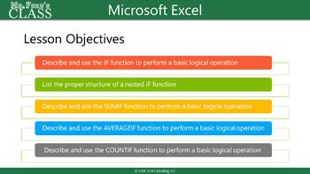 Unit Microsoft Excel Conditional Formulas PPT By Mrfordsclass