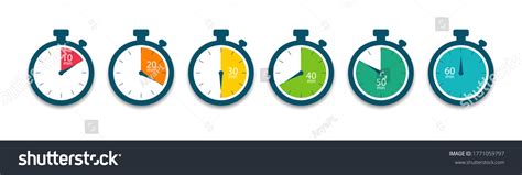 Set Timer Stopwatch Icons Countdown Stock Vector Royalty Free