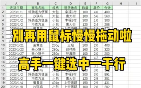 Excel数据选取，告别鼠标拖动，高手一键选中千行！ 小小王的excel 小小王的excel 哔哩哔哩视频