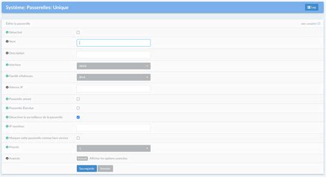 Configuration Des Passerelles Dans Dynfi Firewall — Documentation Dynfi Firewall 300 Documentation