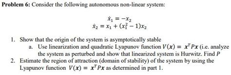 Solved Problem Consider The Following Autonomous Chegg