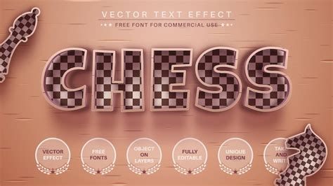 Premium Vector Chess Game Editable Text Effect Font Style