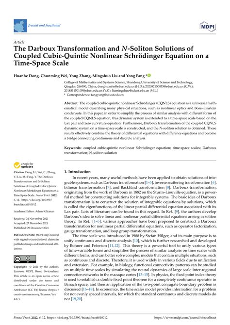 Pdf The Darboux Transformation And N Soliton Solutions Of Coupled