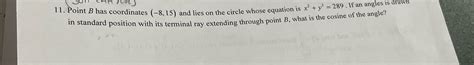Solved Point B Has Coordinates And Lies On The Chegg
