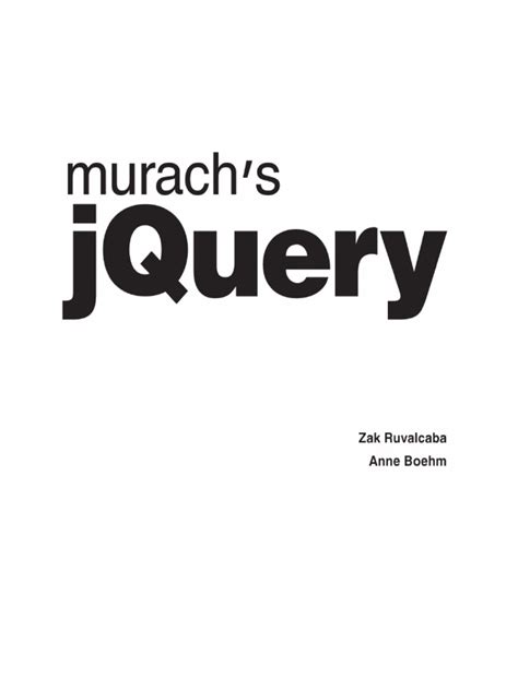 Zak Ruvalcaba Anne Boehm Murachs Jquery Pdf