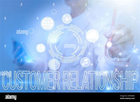Inspiration Showing Sign Customer Relationship Internet Concept Deal And Interaction Between