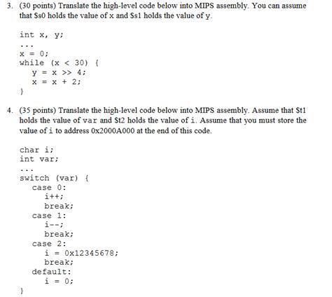 solved translate the high level code below into mips