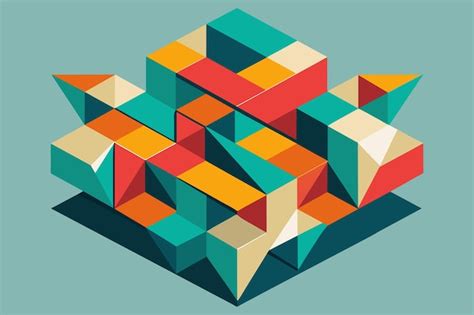 Premium Vector A Classic Geometric Shape Fragmented And Reassembled In A Playful And