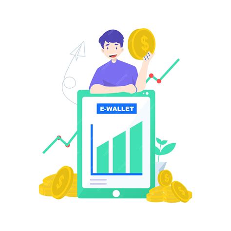 디지털 지갑 그림 프리미엄 벡터