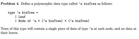 Problem 4 Define A Polymorphic Data Type Called A