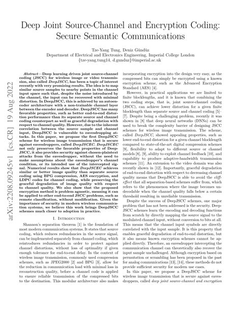 PDF Deep Joint Source Channel And Encryption Coding Secure Semantic Communications