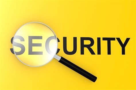 Premium Photo Security Word With Magnifying Glass
