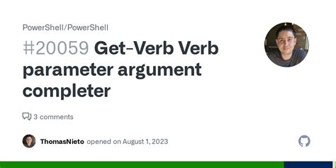 Get Verb Verb Parameter Argument Completer · Issue 20059 · Powershell