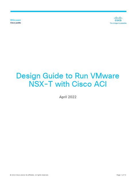 design guide to run vmware nsx t with cisco aci download free pdf