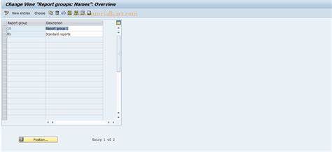 OCDG SAP Tcode Maintain Report Groups OCDG SAP Tcode Maintain Report Groups