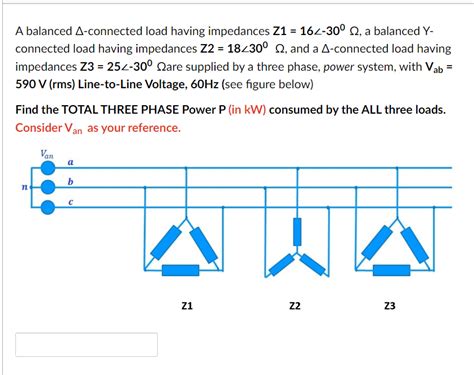solved a balanced connected load having impedances