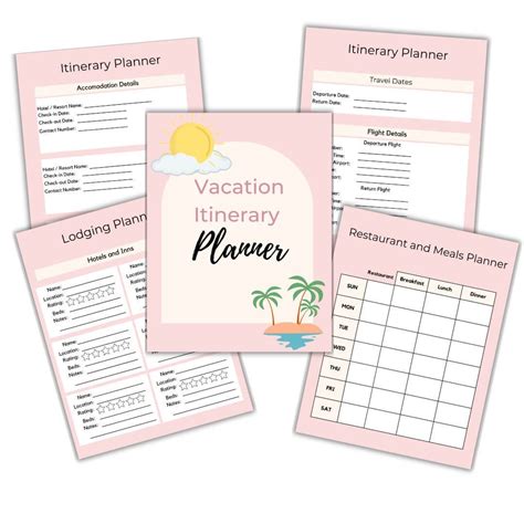 Vacation Itinerary Planner Simply Holistic Wellness