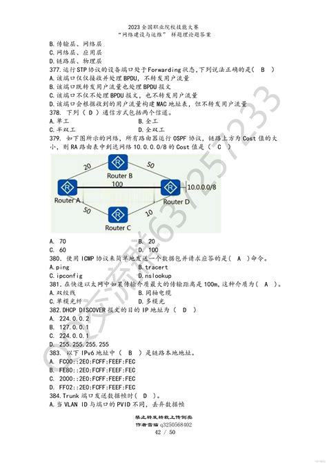 2023全国职业院校”网络建设与运维 国赛样题理论题答案2023网络搭建与运维答案 Csdn博客