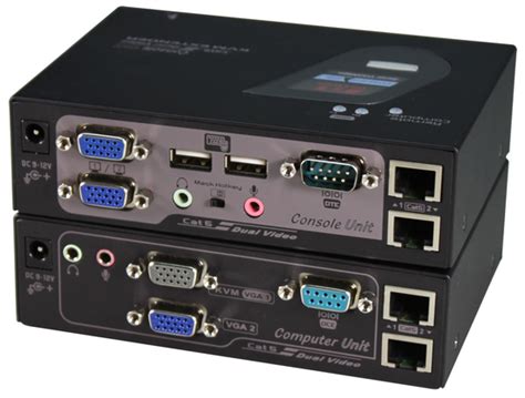 CAT VGA KVM Extender P M Single Station Dual Console Mask Hotkey Unit Cascading EXC