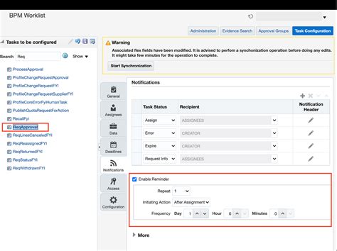 how to enable reminder approval notification in oracle fusion by
