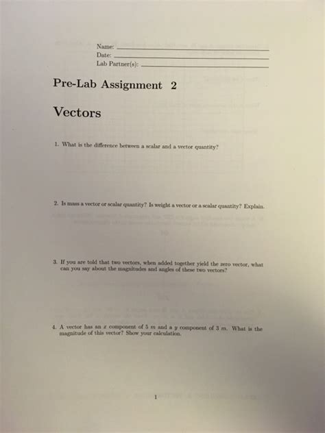 Solved Name Date Lab Partners Pre Lab Assignment 2