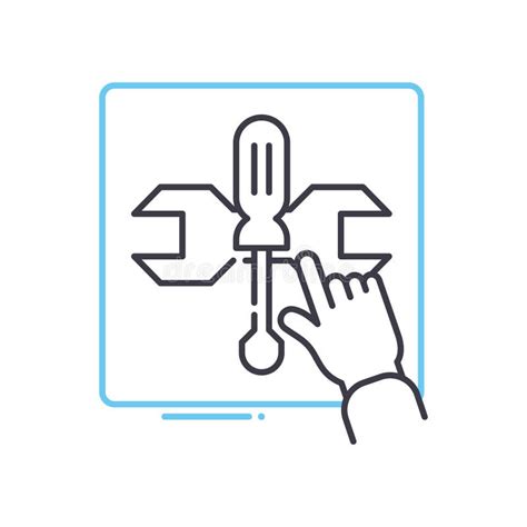 Technical Tools Line Icon Outline Symbol Vector Illustration Concept Sign Stock Vector