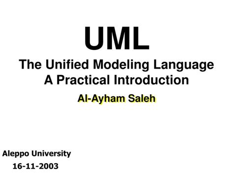 Ppt Uml The Unified Modeling Language A Practical Introduction Powerpoint Presentation Id