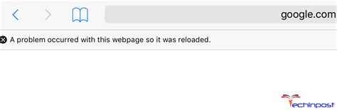 Fixed A Problem Occurred With This Webpage So It Was Reloaded Error