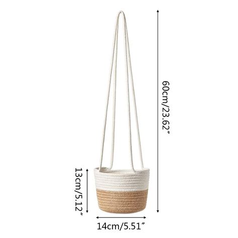 Badu Bg Ръчно плетена висяща кашпа за растения с памучен шнур вътрешна саксия за цветя Badu Bg