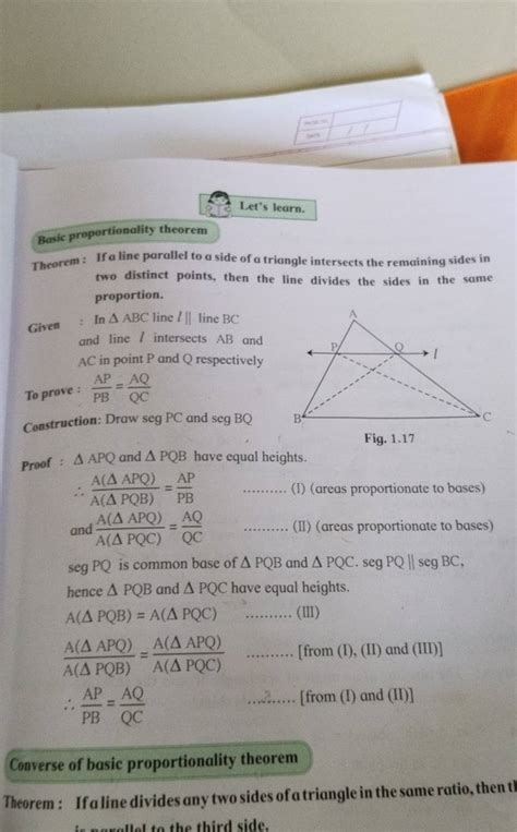 Lets Learn N Basic Proportionality Theorem N Theorem If A Line