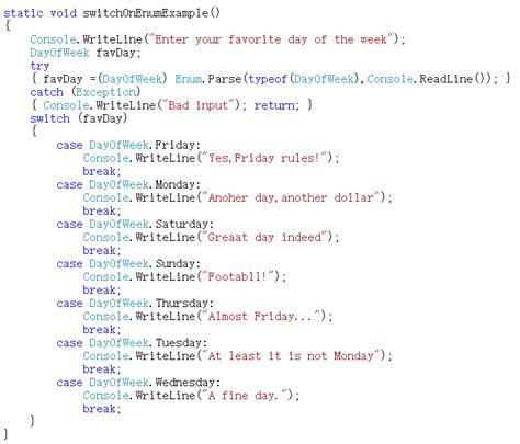 对枚举数据类型使用switch 努力成长静待花开 博客园 对枚举数据类型使用switch 努力成长静待花开 博客园