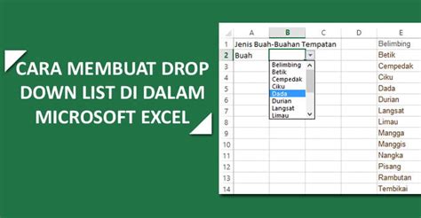 Cara Nak Membuat Drop Down List Dalam Excel