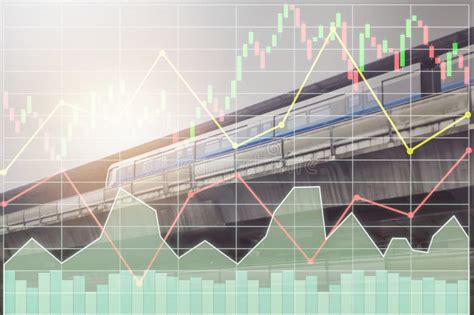 stock financial index data with graph and chart show successful investment on transportation