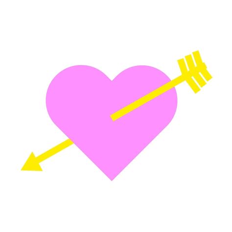 컨셉 디자인을 위한 핑크 하트 화살표입니다 벡터 일러스트 레이 션 프리미엄 벡터