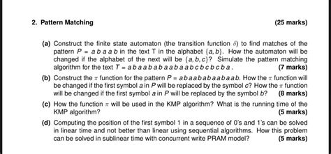 solved 2 pattern matching 25 marks a construct the