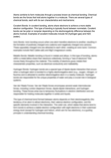 Solution How Do Atoms Combine To Form Molecules Understanding Chemical