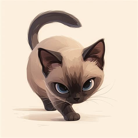 Premium Vector Tonkinese Cat Chasing Its Tail
