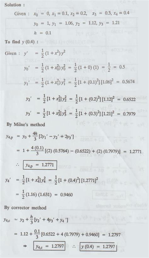 Milnes Predictor And Corrector Methods For Solving First Order