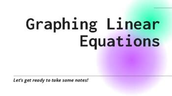Intro To Graphing Linear Equations Th Grade By Making Math Fun Since