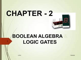 Boolean Algebra And Logic Gates PPT